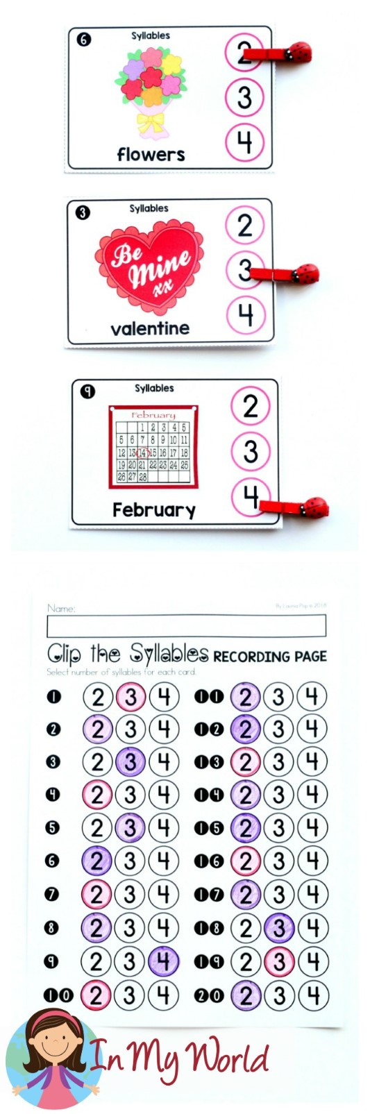 Valentine's Day Literacy Centers for Kindergarten - In My World