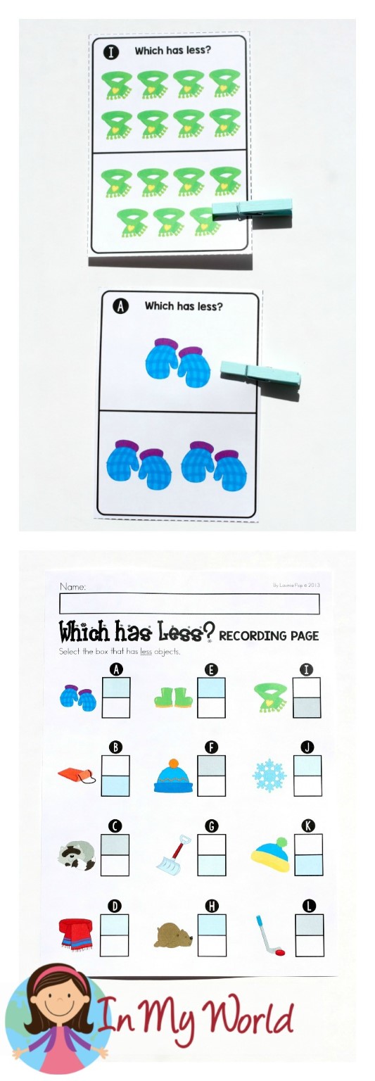 Winter Math Centers for Kindergarten - In My World