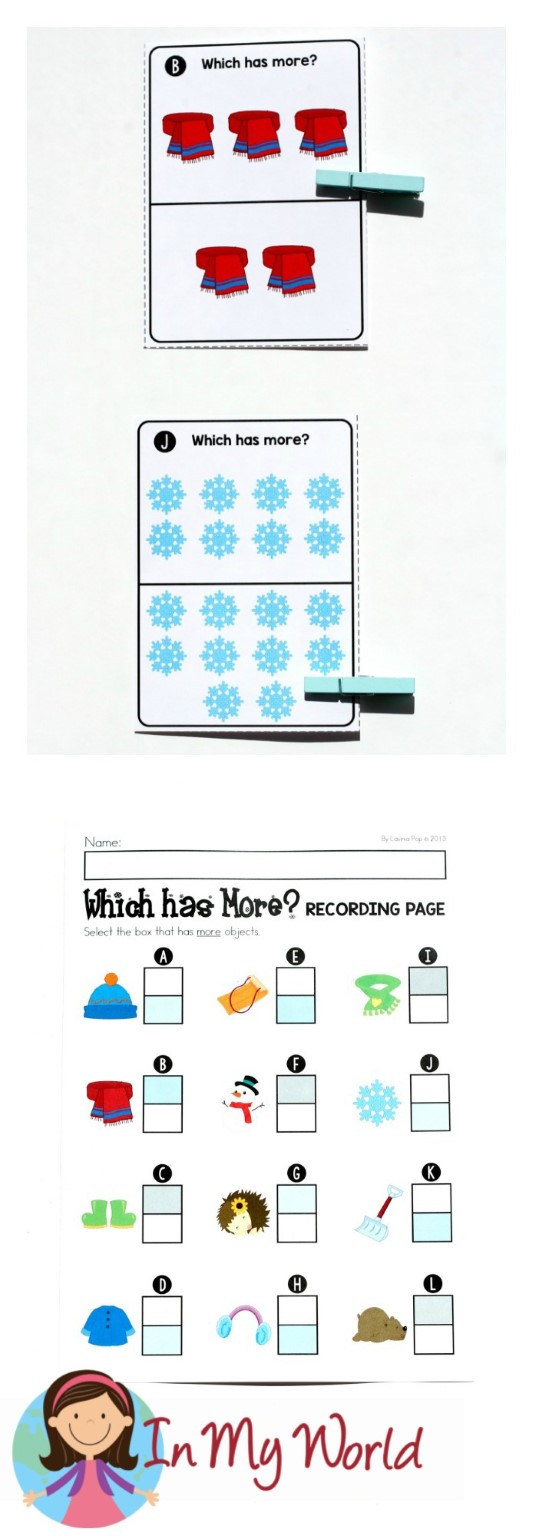 Winter Math Centers for Kindergarten - In My World