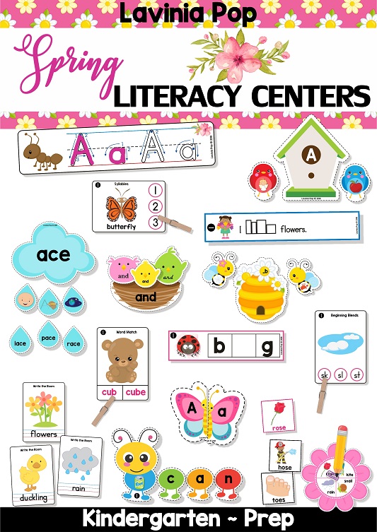 Spring Literacy Centers for Kindergarten - In My World