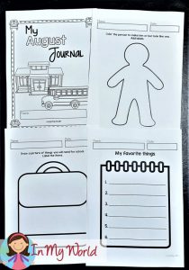 August Writing Journal Prompts - In My World