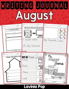 August Writing Journal Prompts - In My World