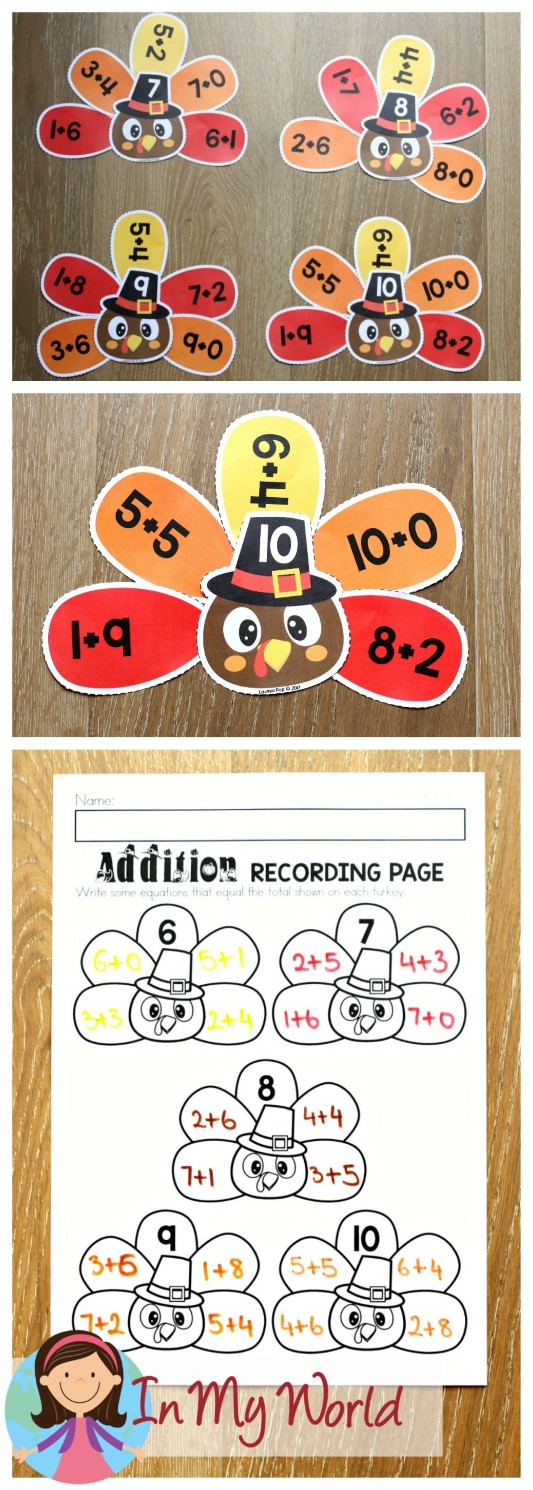 Thanksgiving Math Centers for Kindergarten - In My World