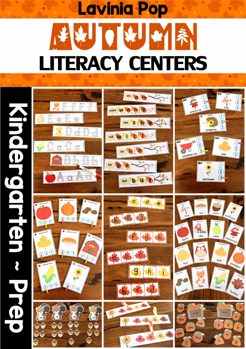 Autumn Literacy Centers for Kindergarten - In My World