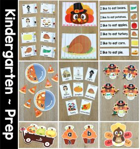 Thanksgiving Literacy Centers for Kindergarten - In My World