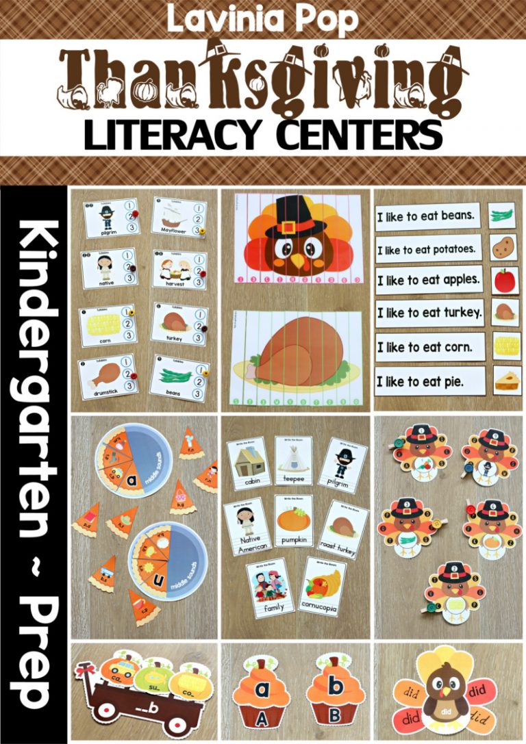 Thanksgiving Literacy Centers for Kindergarten - In My World