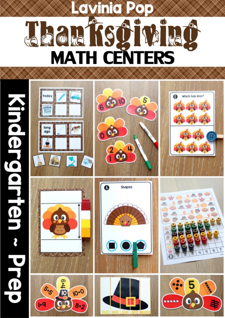 Thanksgiving Math Centers for Kindergarten - In My World