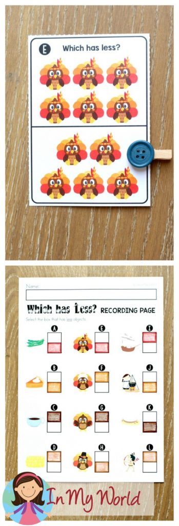 Thanksgiving Math Centers for Kindergarten - In My World