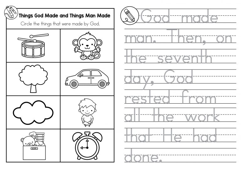 Sunday School Creation: Day 6, Man and Day 7, Day of Rest - In My World
