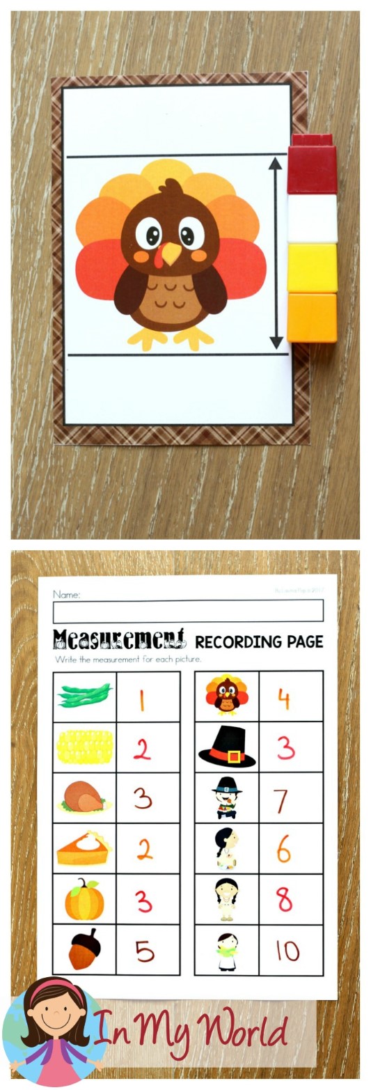 Thanksgiving Math Centers for Kindergarten - In My World