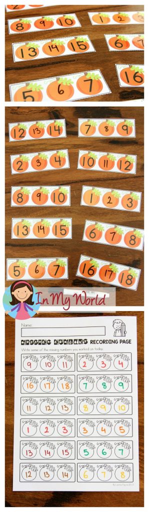 Autumn Math Centers for Kindergarten - In My World