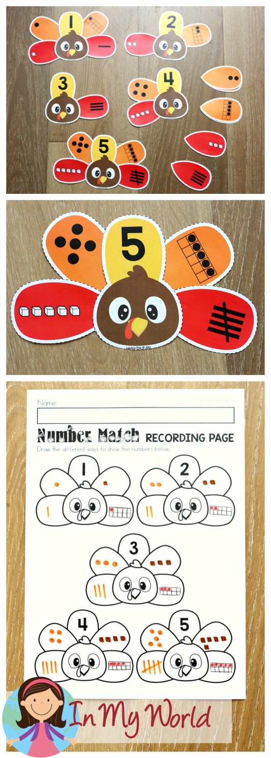 Thanksgiving Math Centers for Kindergarten - In My World