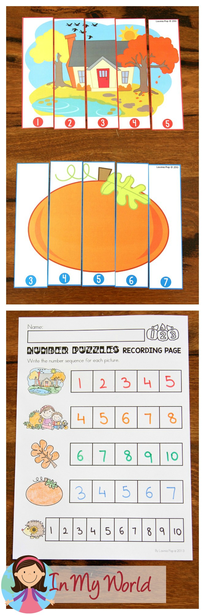 Autumn Math Centers for Kindergarten - In My World