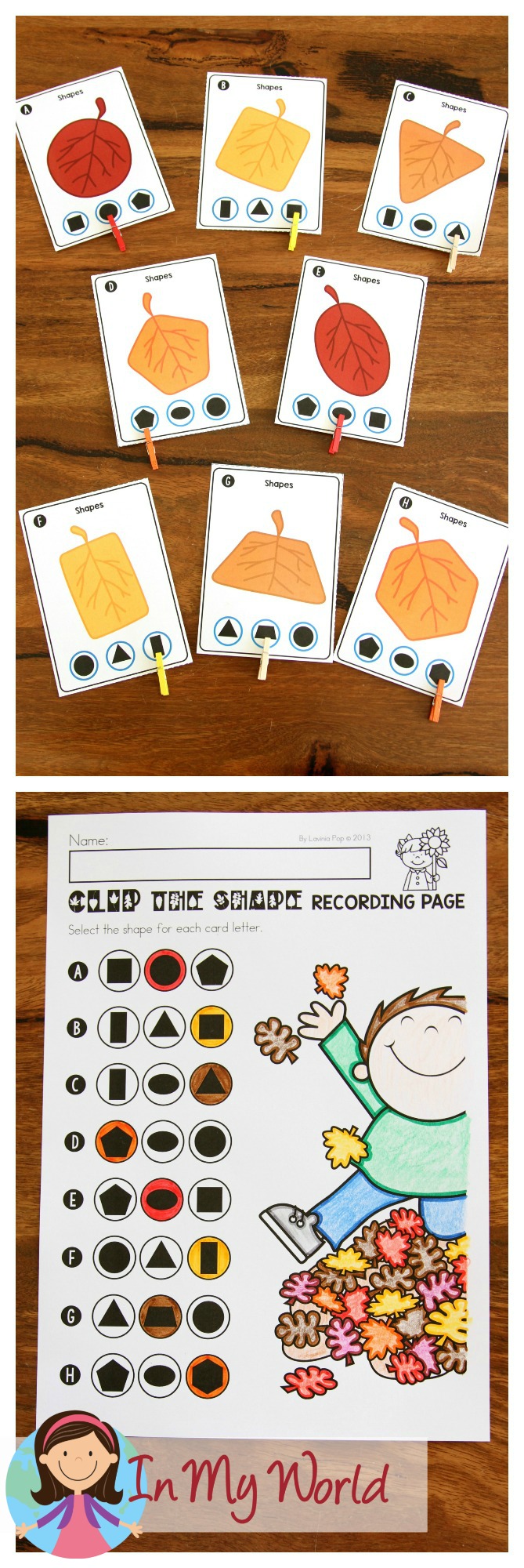 Autumn Math Centers for Kindergarten - In My World