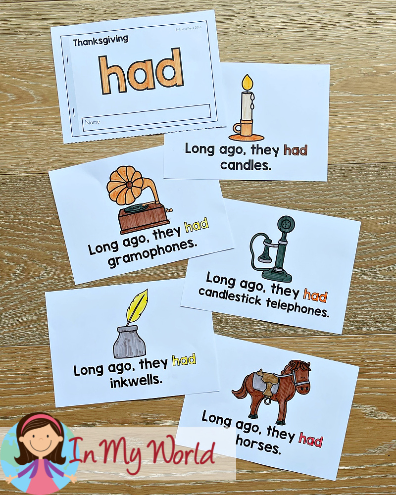 Thanksgiving Read & Trace Sight Word Readers - In My World