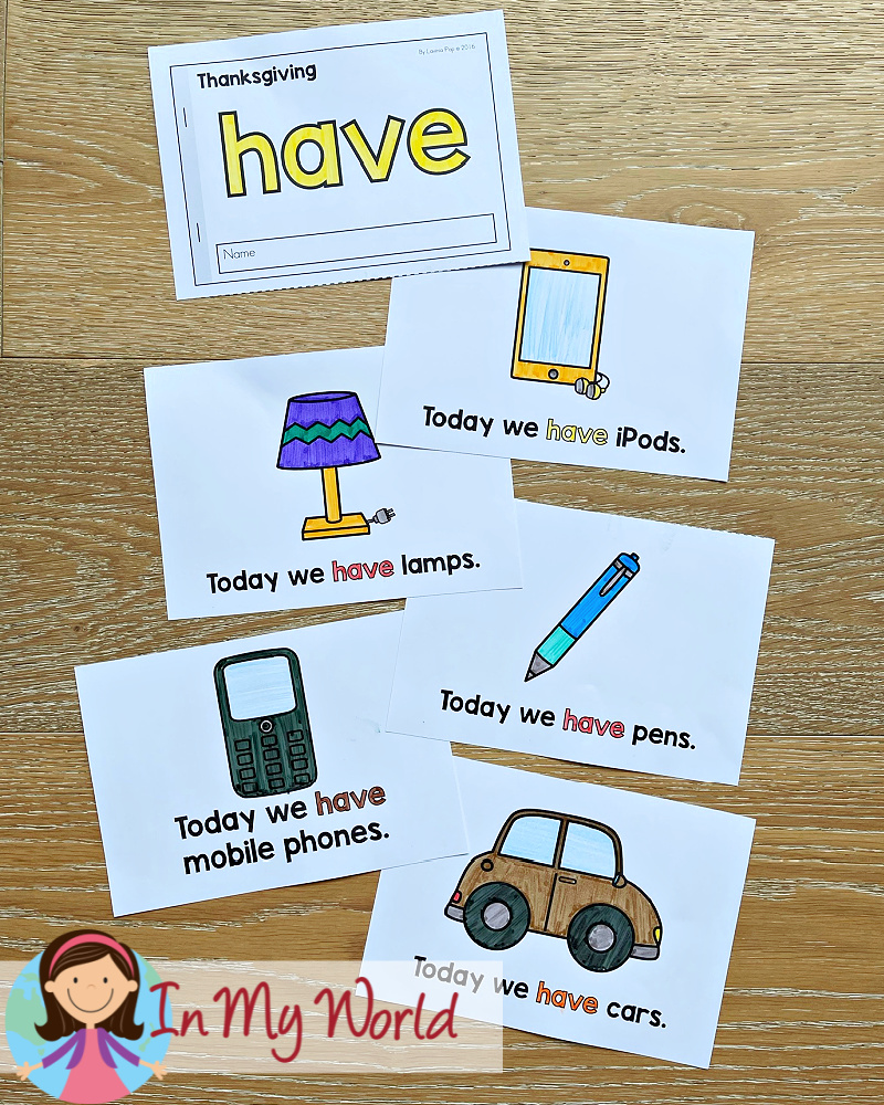 Thanksgiving Read & Trace Sight Word Readers - In My World