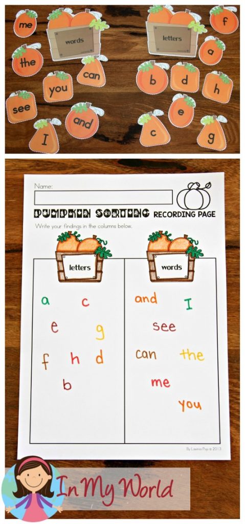 Autumn Literacy Centers for Kindergarten - In My World