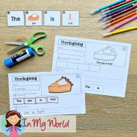 Thanksgiving Sentence Scramble with Cut and Paste Worksheets - In My World