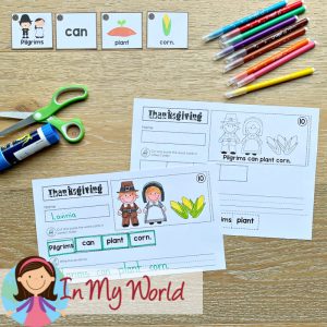 Thanksgiving Sentence Scramble with Cut and Paste Worksheets - In My World