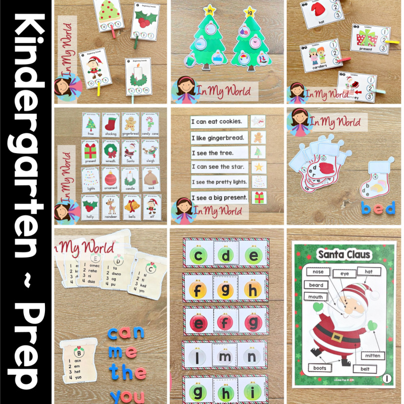 Christmas Literacy Centers for Kindergarten - In My World