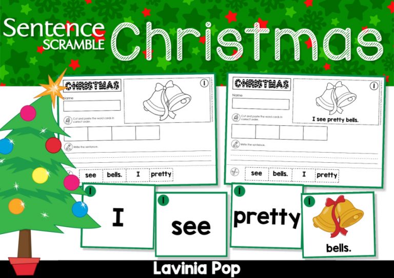 Christmas Sentence Scramble with Cut and Paste Worksheets - In My World