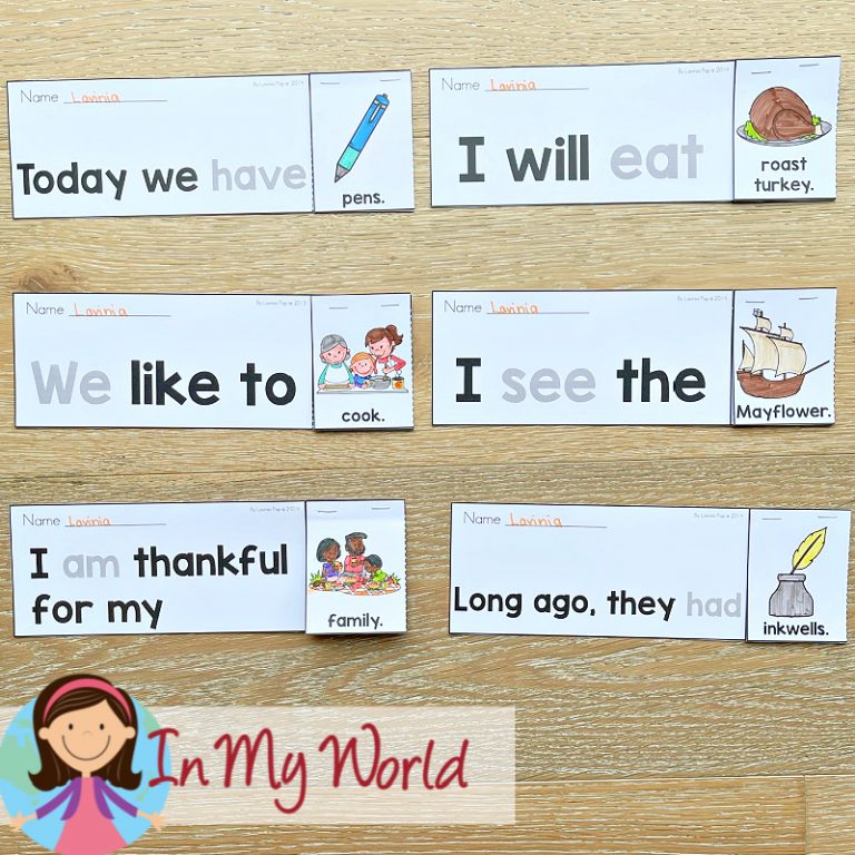 Thanksgiving Sight Word Fluency Flip Books - In My World