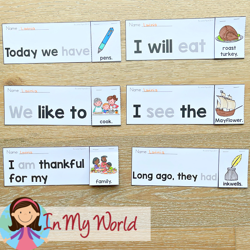Thanksgiving Sight Word Fluency Flip Books - In My World