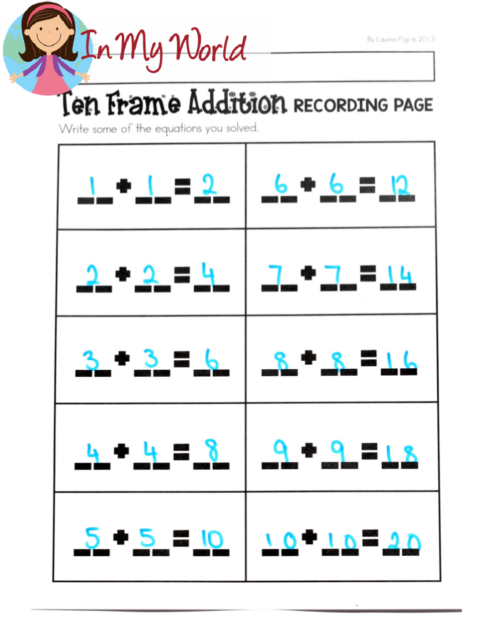 Winter Math Centers for Kindergarten - In My World