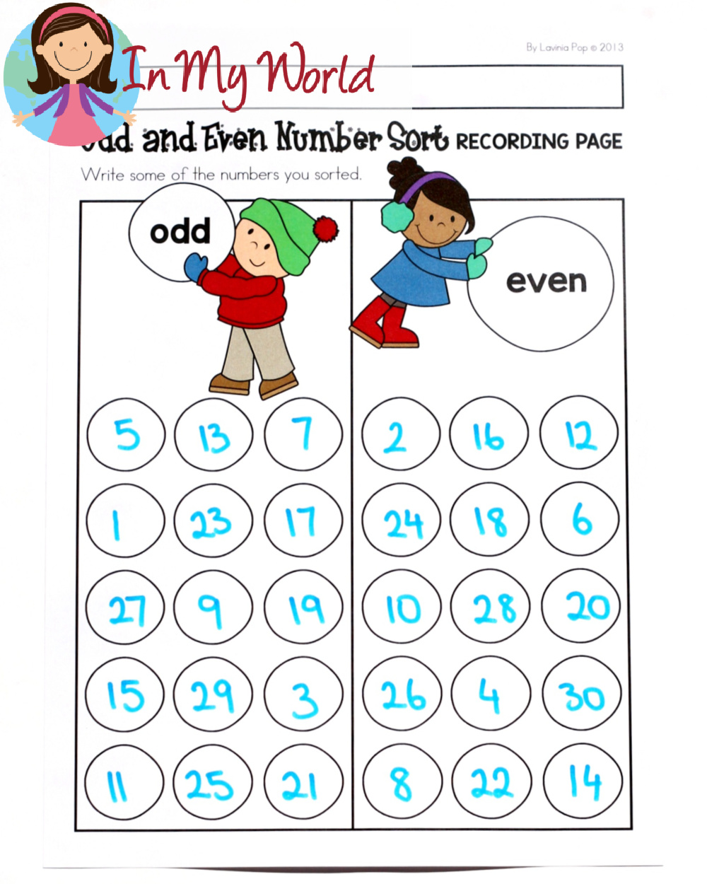 Winter Math Centers for Kindergarten - In My World
