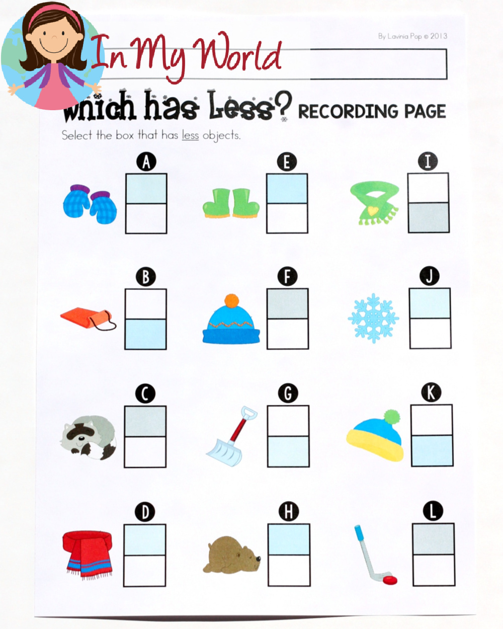 Winter Math Centers for Kindergarten - In My World