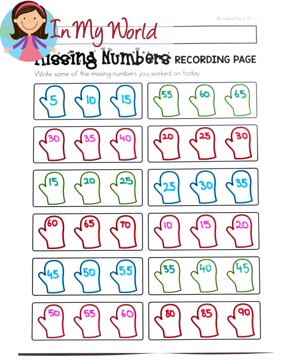 Winter Math Centers for Kindergarten - In My World