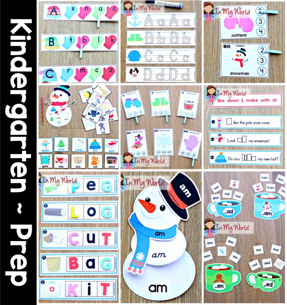 Winter Literacy Centers for Kindergarten - In My World