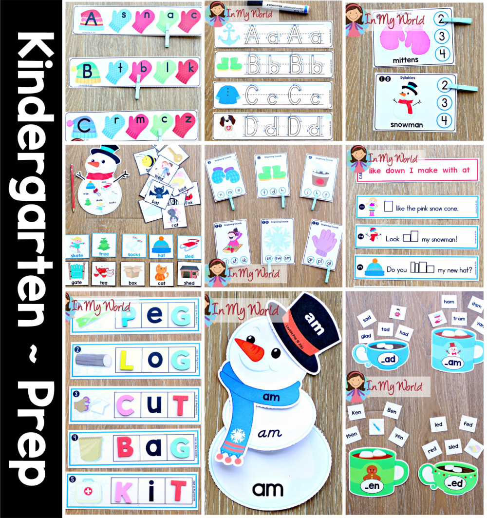 Winter Literacy Centers for Kindergarten - In My World