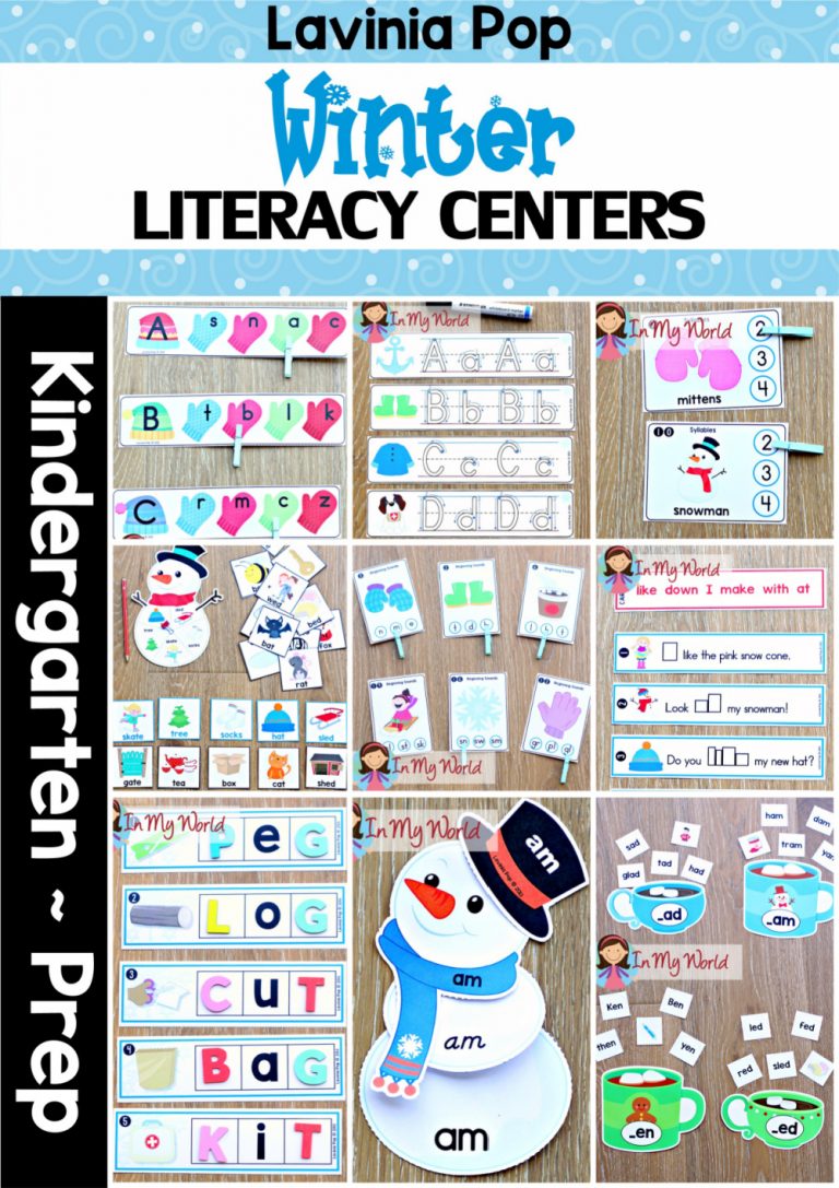 Winter Literacy Centers for Kindergarten - In My World