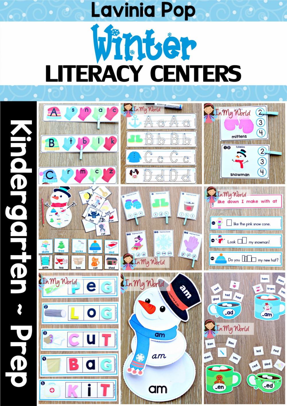 Winter Literacy Centers for Kindergarten - In My World