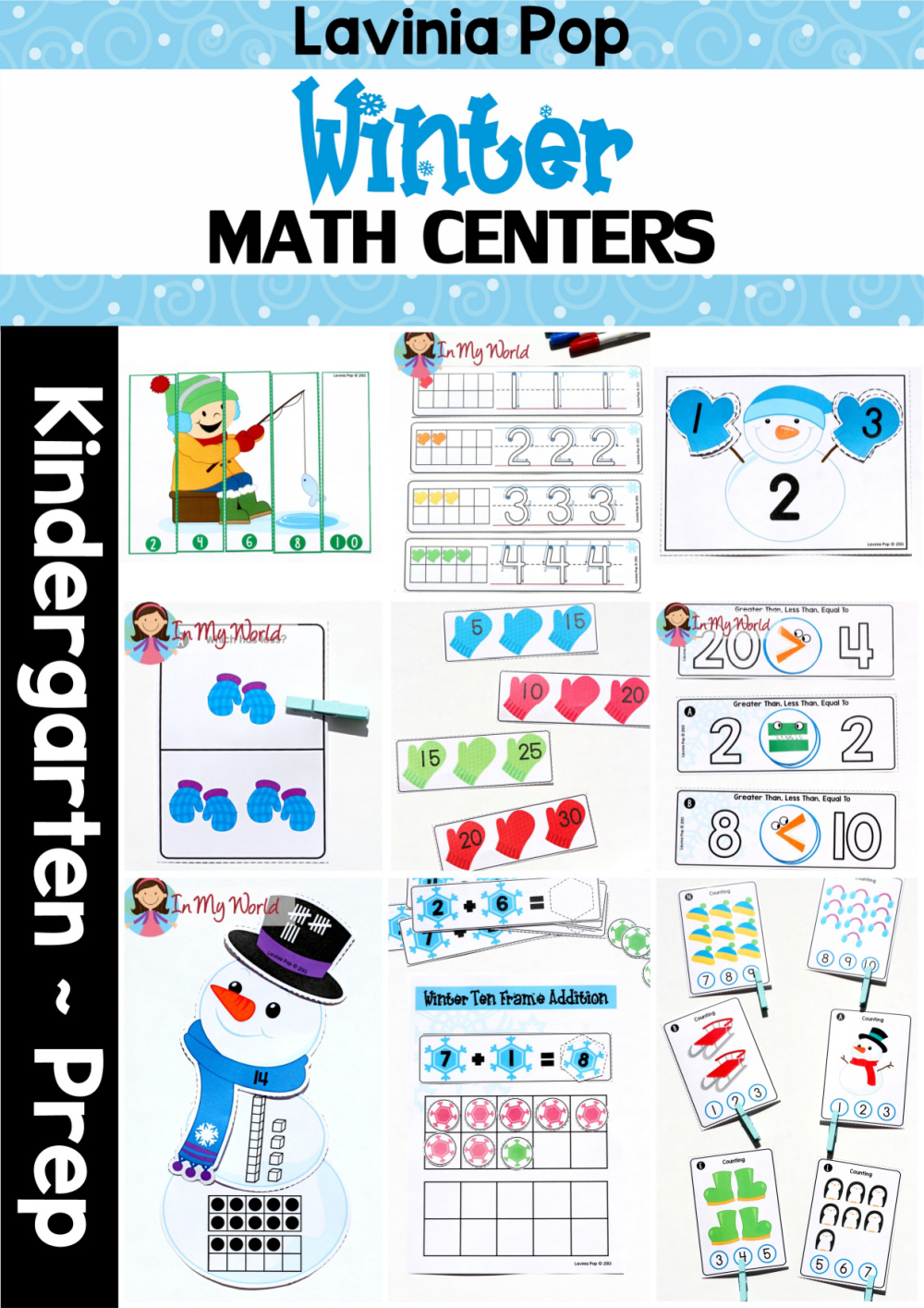 Winter Math Centers for Kindergarten - In My World