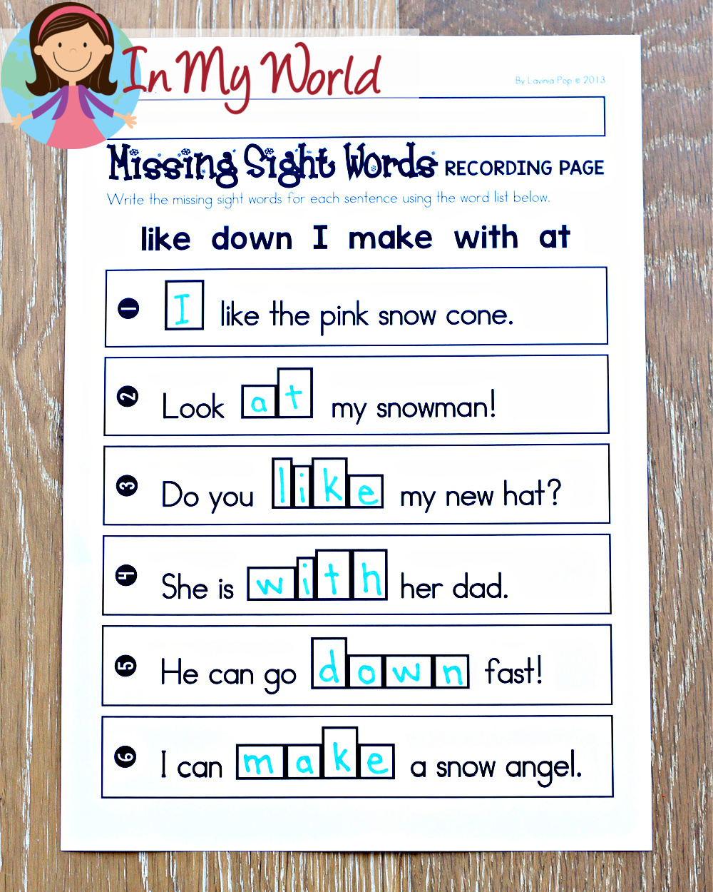 Winter Literacy Centers for Kindergarten - In My World