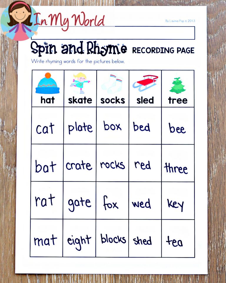 Winter Literacy Centers for Kindergarten - In My World