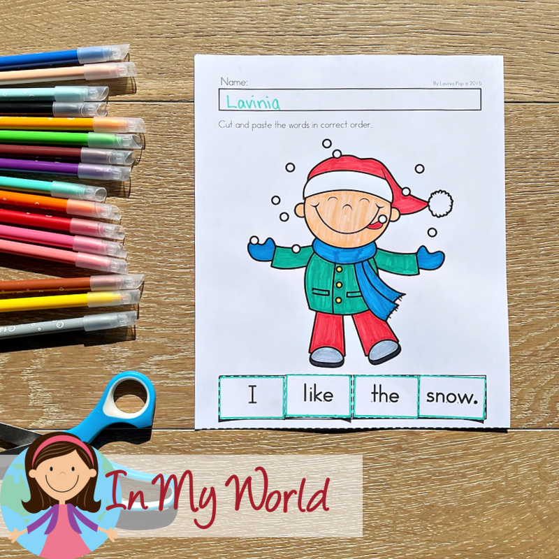 17 Winter Preschool Sentence Scramble In My World