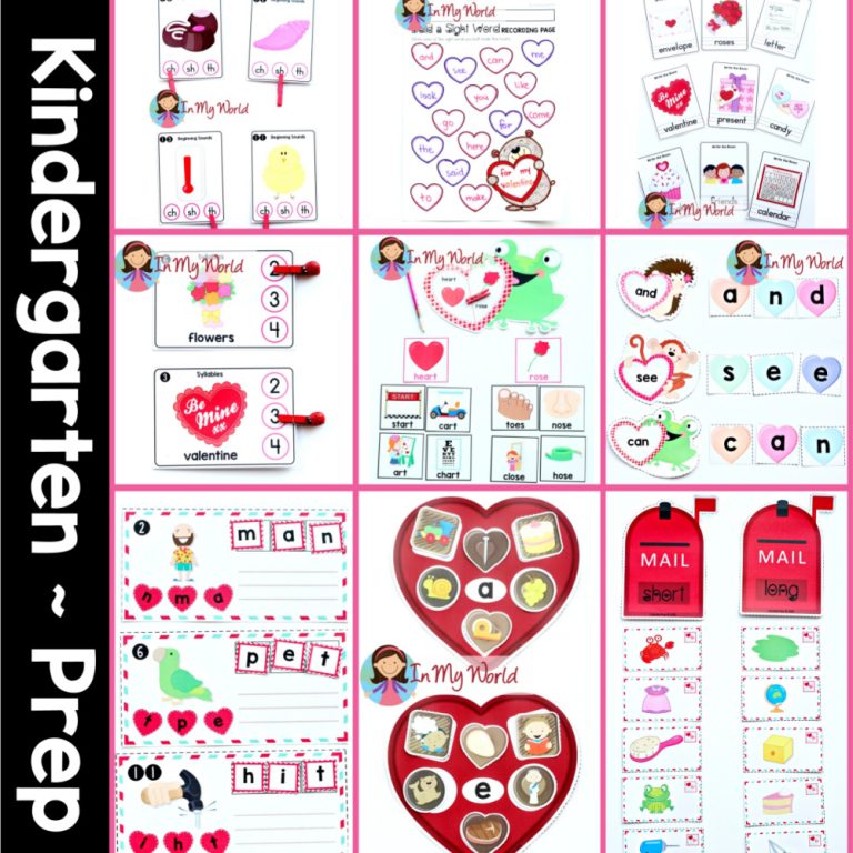 Valentine's Day Literacy Centers for Kindergarten - In My World