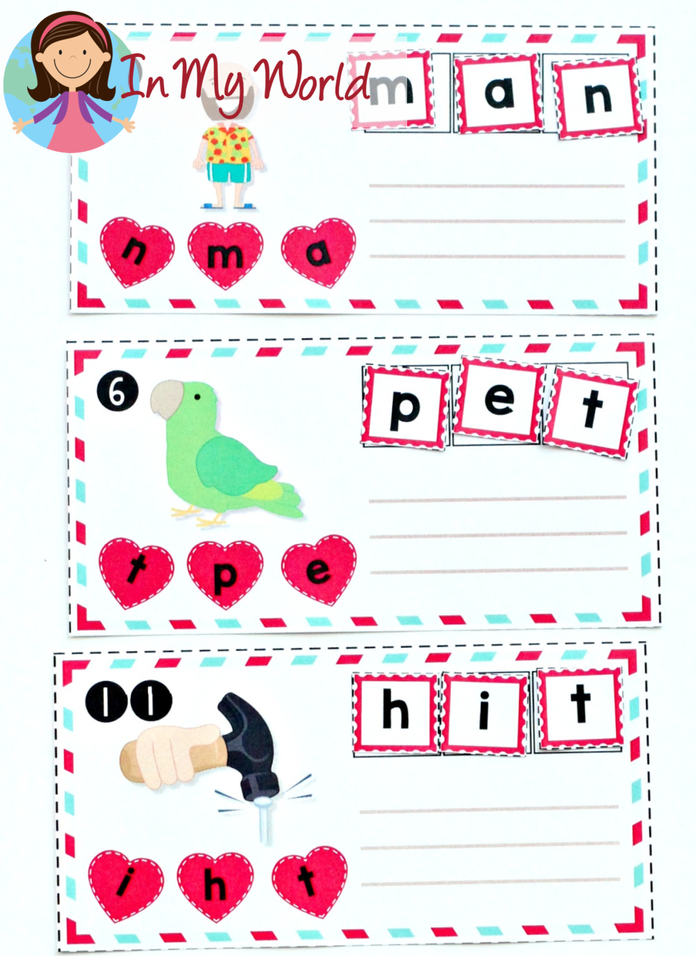 Valentine's Day Literacy Centers for Kindergarten - In My World