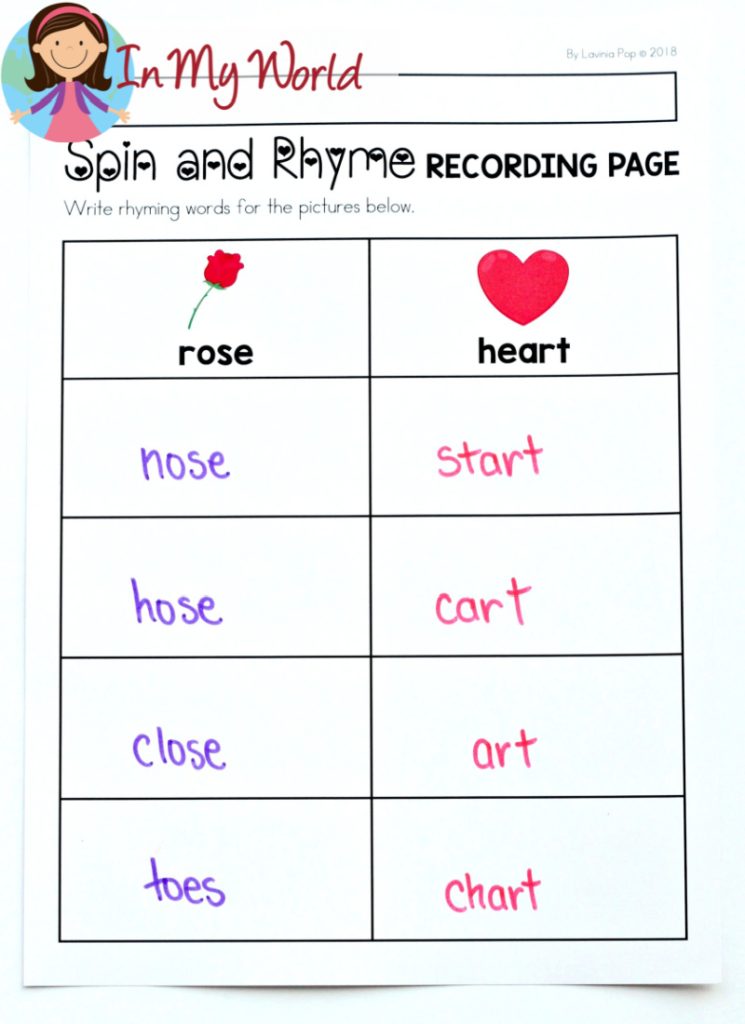 Valentine's Day Literacy Centers for Kindergarten - In My World