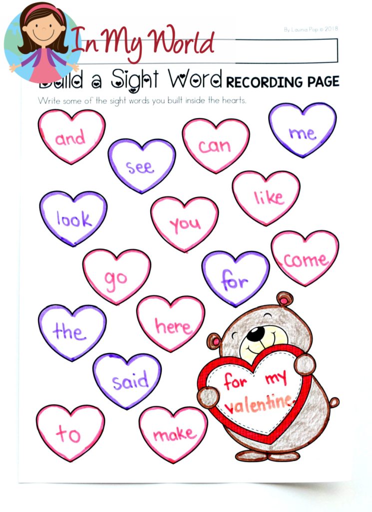 Valentine's Day Literacy Centers for Kindergarten - In My World