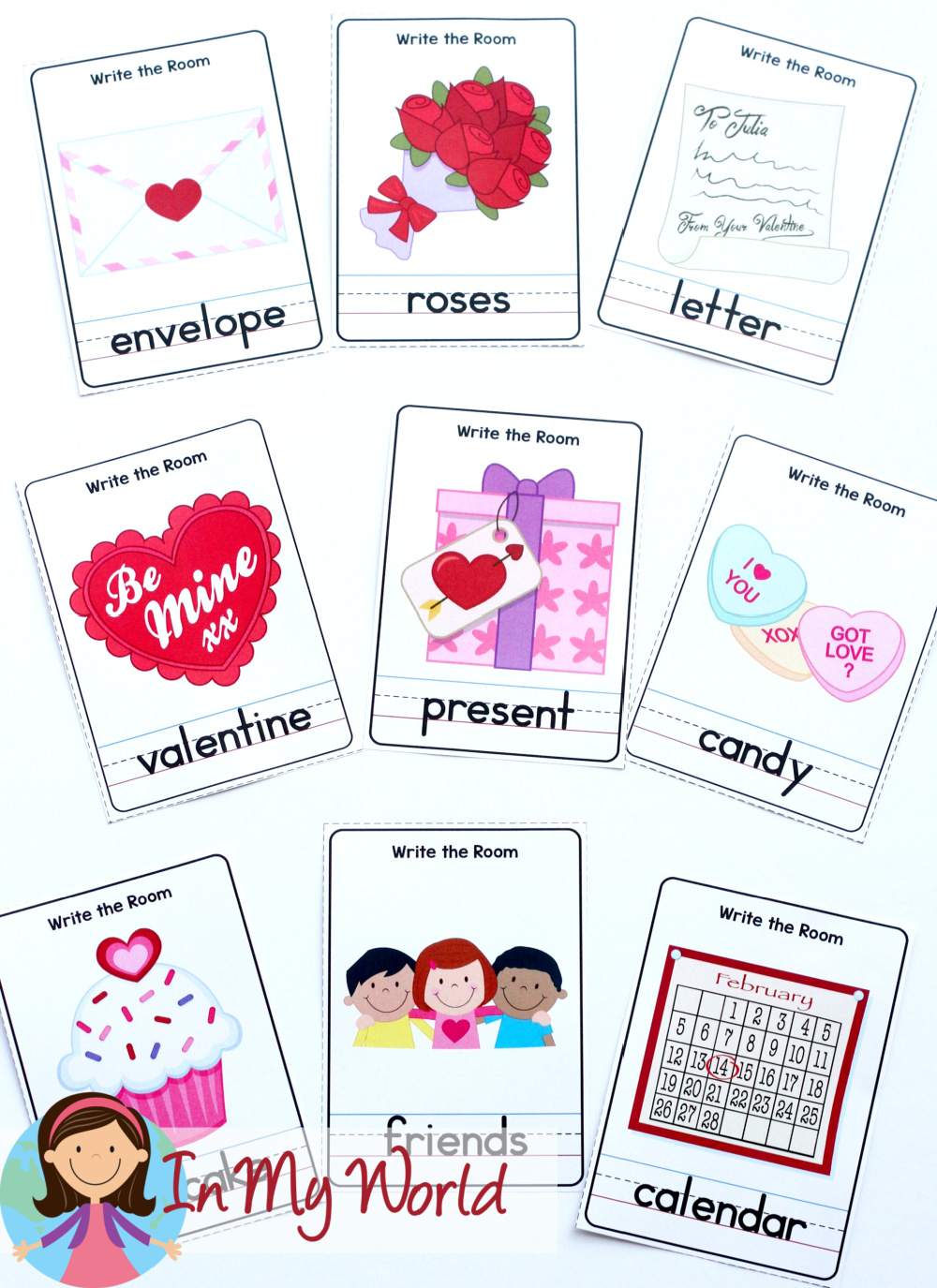 Valentine's Day Literacy Centers for Kindergarten - In My World