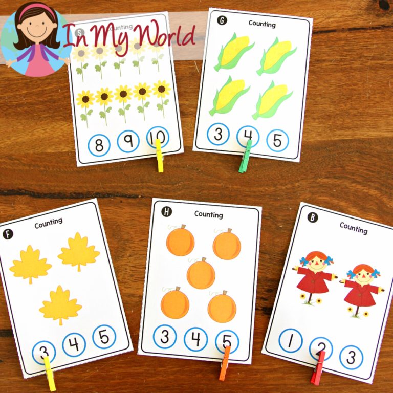 Autumn Math Centers for Kindergarten - In My World