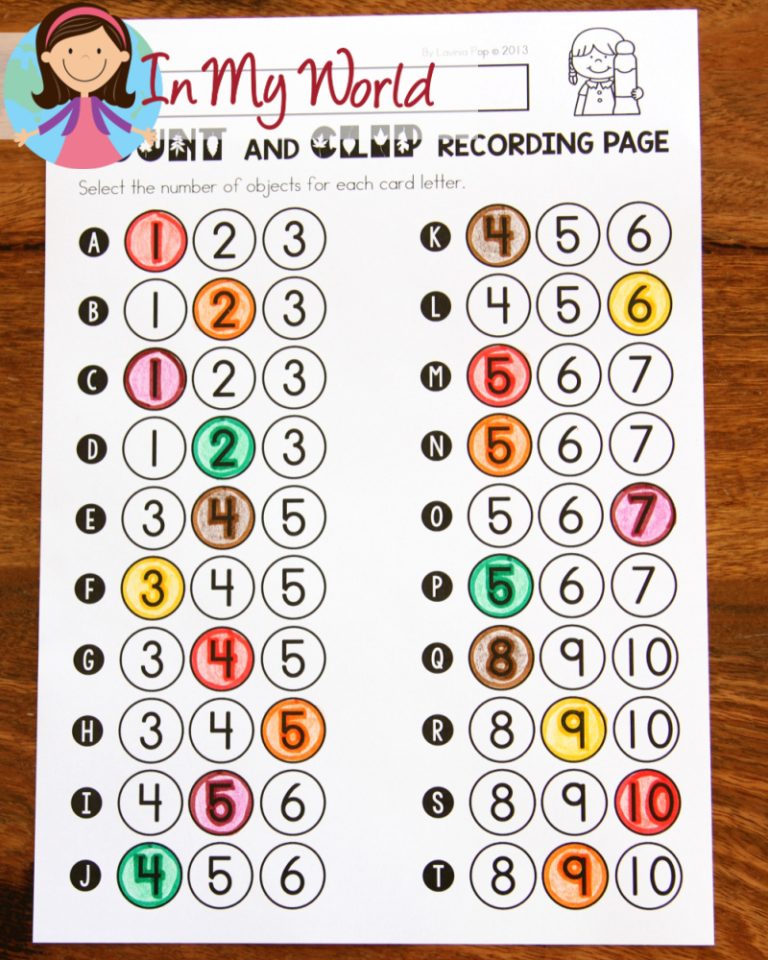 Autumn Math Centers for Kindergarten - In My World