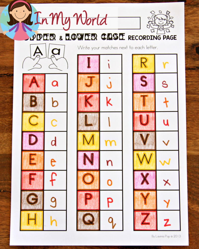 Autumn Literacy Centers for Kindergarten - In My World