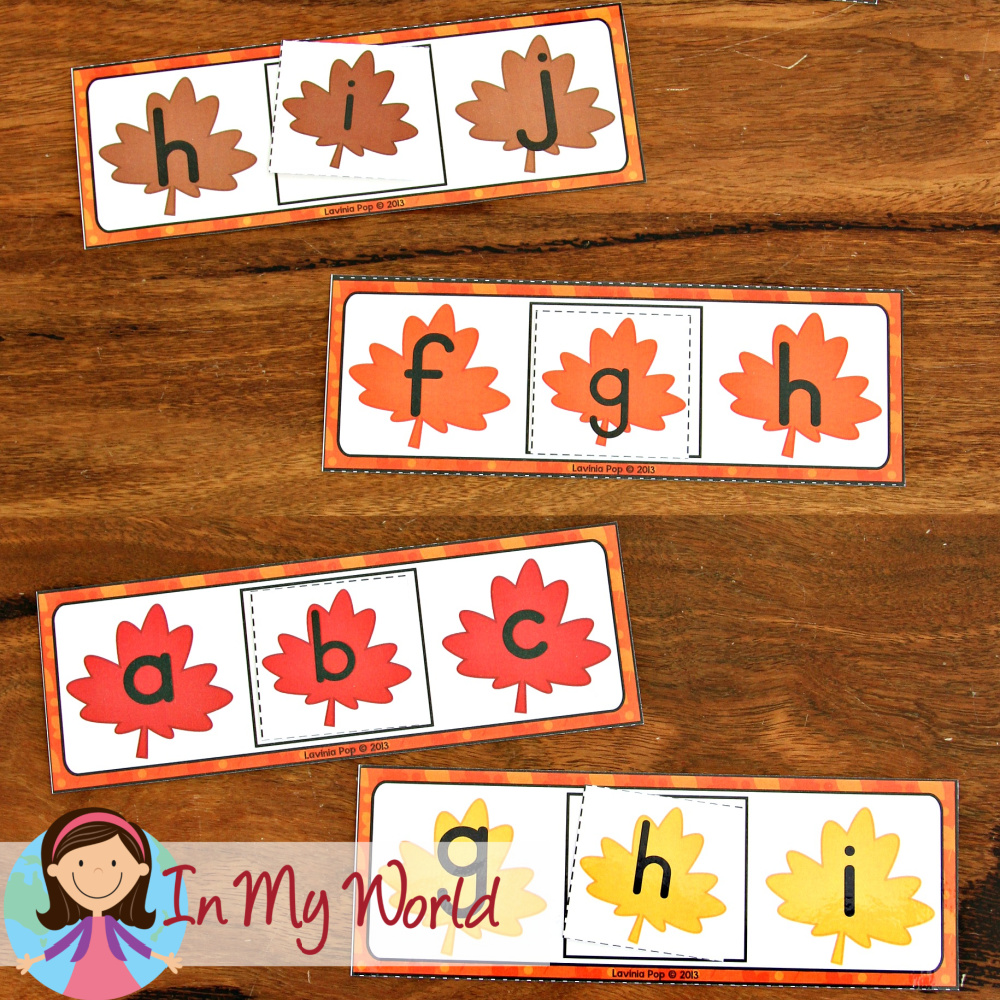 Autumn Literacy Centers for Kindergarten - In My World