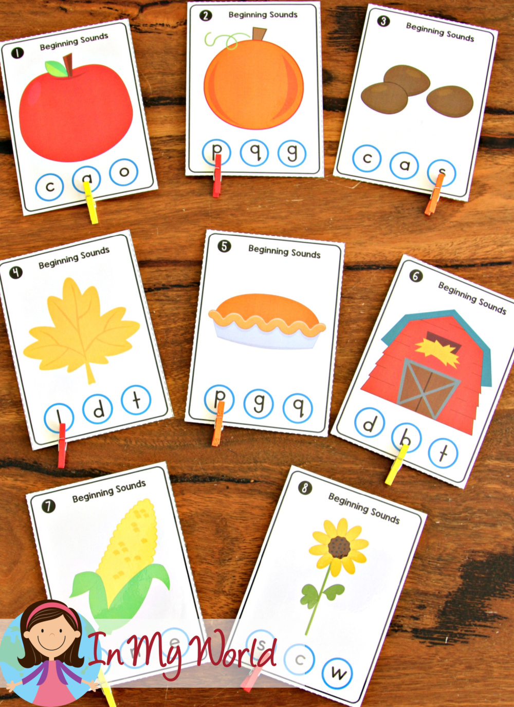 Autumn Literacy Centers for Kindergarten - In My World