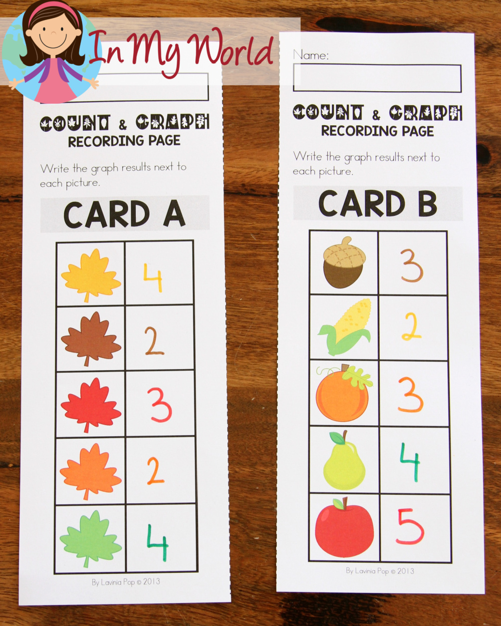 Autumn Math Centers for Kindergarten - In My World